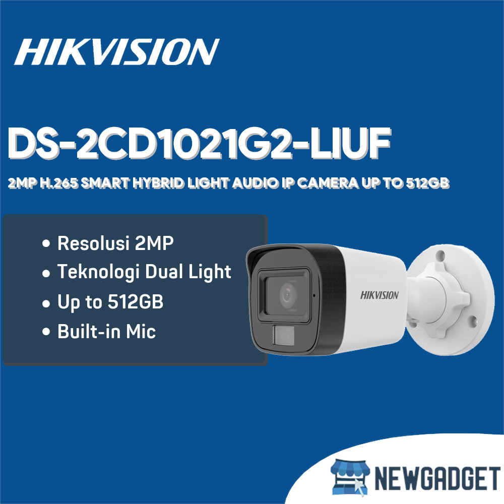 Jual HIKVISION DS-2CD1021G2-LIUF 2MP H.265 SMART HYBRID LIGHT AUDIO IP CAMERA UP TO 512GB ...