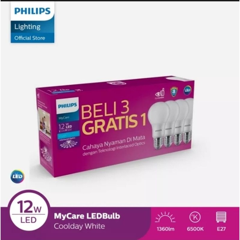 Jual Paket Philips Lampu LED Bulb MyCare 6W / 8W / 10W / 12W A60 Putih Multipack / Bundling / 3 ...