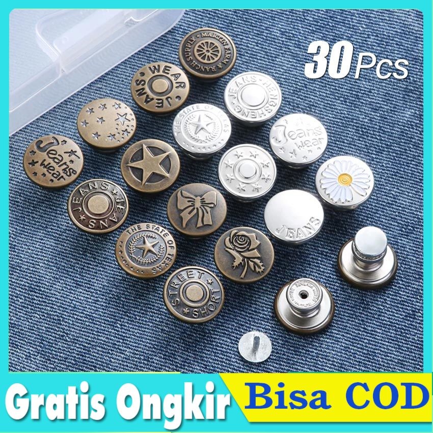 Jual Set Kancing Jeans Logam Tanpa Jahit 30 Pasang - Bisa Dipasang ...
