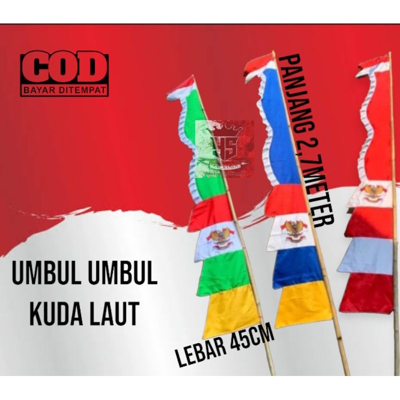 Jual Diskon Kemerdekaan BENDERA UMBUL UMBUL KUDA LAUT PANJANG 2,7METER | Shopee Indonesia