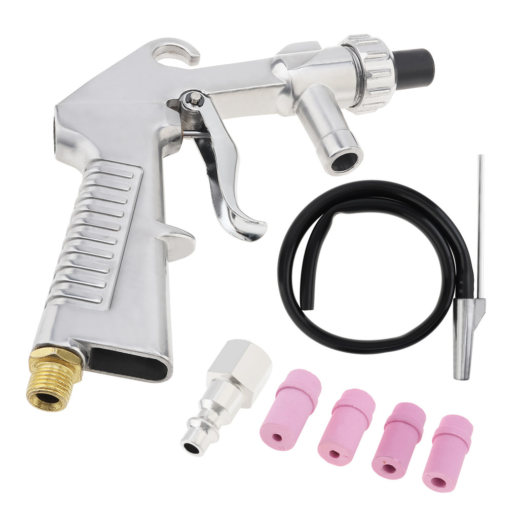 Jual Sandblaster Air Siphon Feed Blast Gun with 4pc Nozzles Tip Feed Sandblasting Spray Gun ...