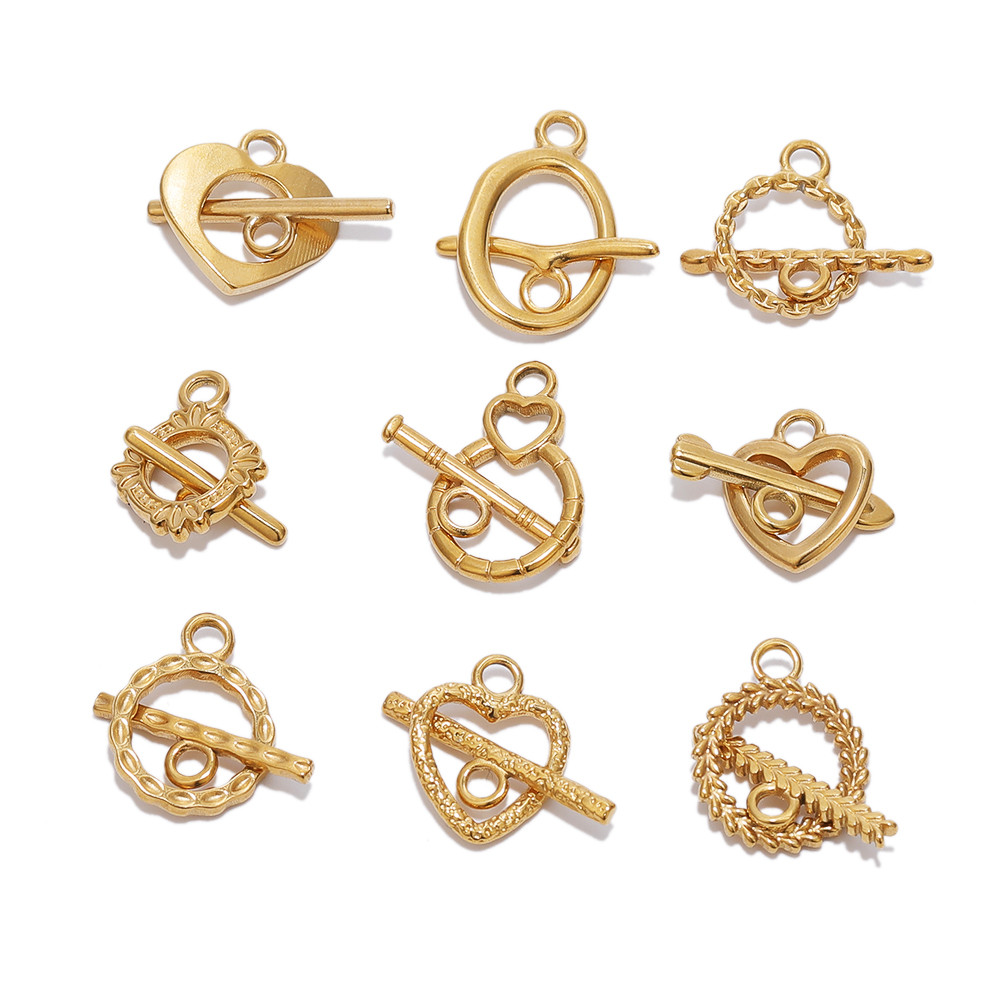 Jual 4 Sets Stainless Steel Gold Toggle OT Clasps for DIY Jewelry ...
