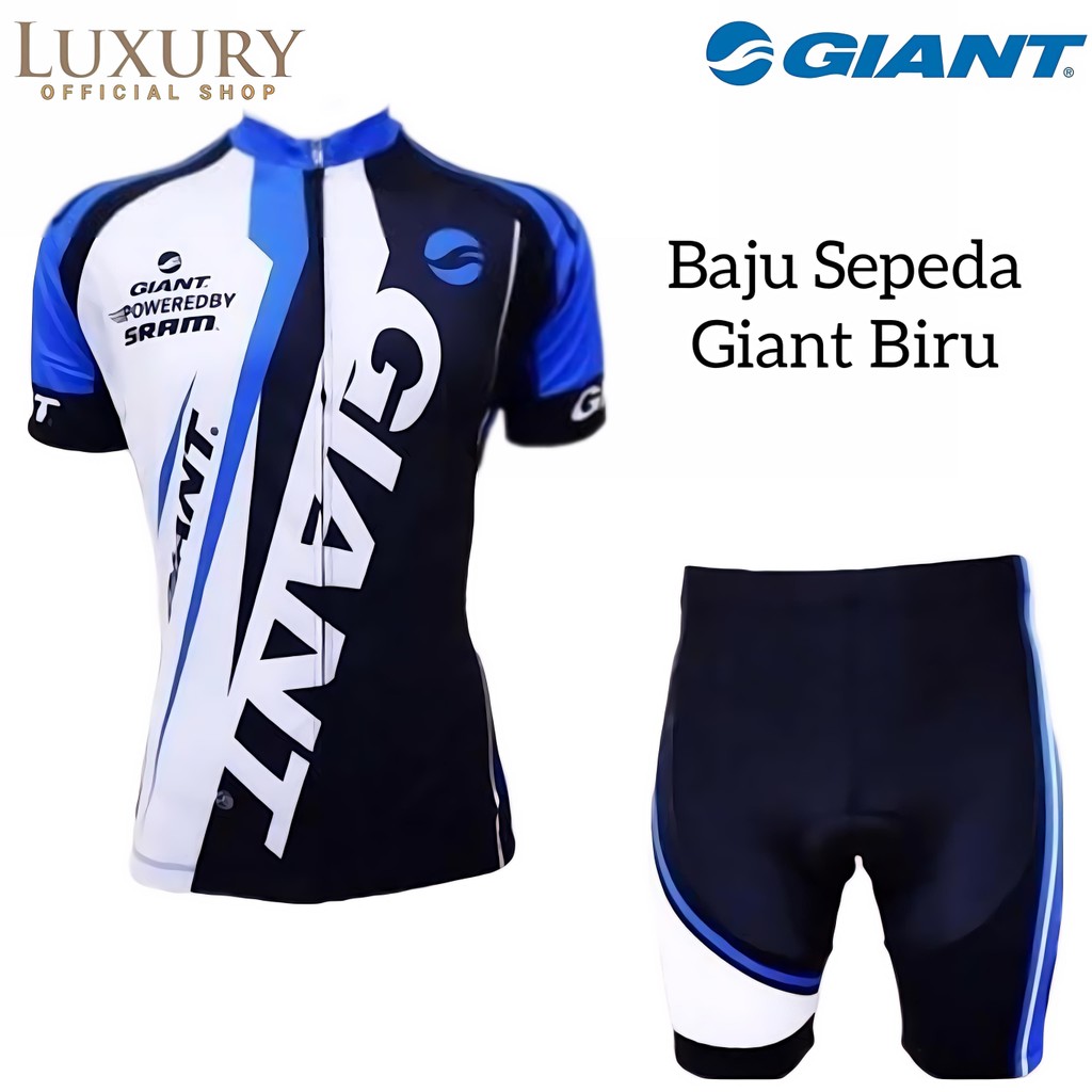 Jual Jersey Baju Sepeda Biru GIANT Import Setelan Set Celana Padding | Shopee Indonesia