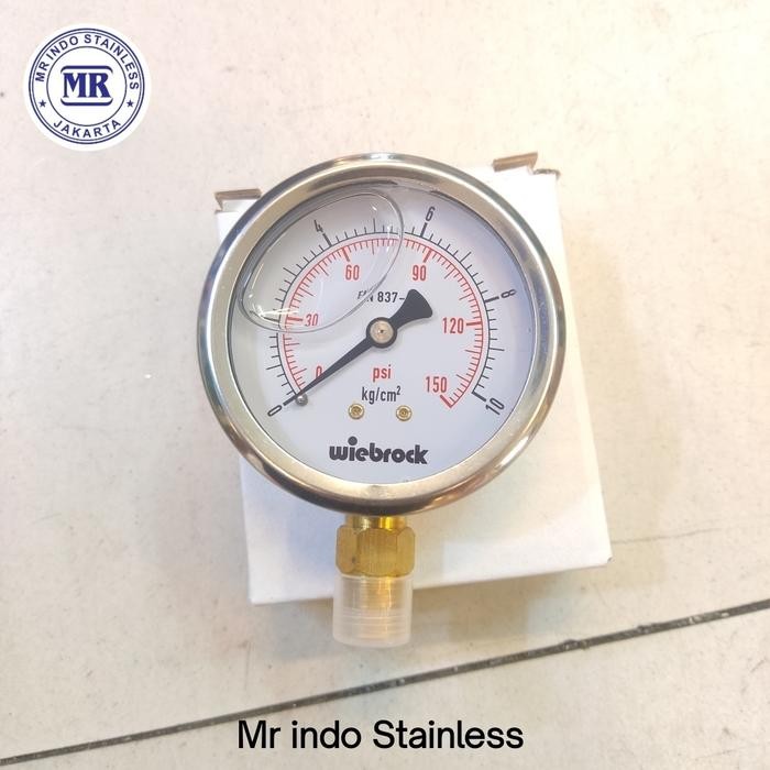 Jual Pressure Gauge Wiebrock 2,5" Inch 10 Bar (Kg/Psi) Model Raket | Shopee Indonesia