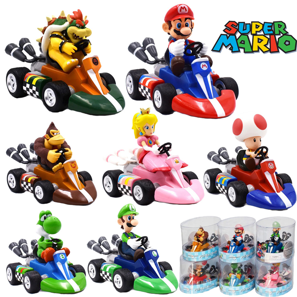 Jual Mario Pull Back Car Anime Cartoon Mario Luigi Yoshi Princess Peach ...