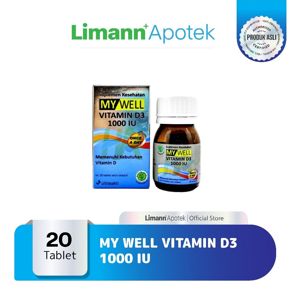 Jual Mywell Vitamin D3 1000 IU 20 Tablet | Shopee Indonesia