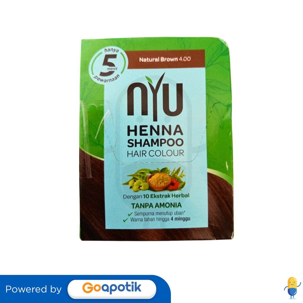 Jual Nyu Henna Shampoo Hair Colour Natural Brown | Shopee Indonesia