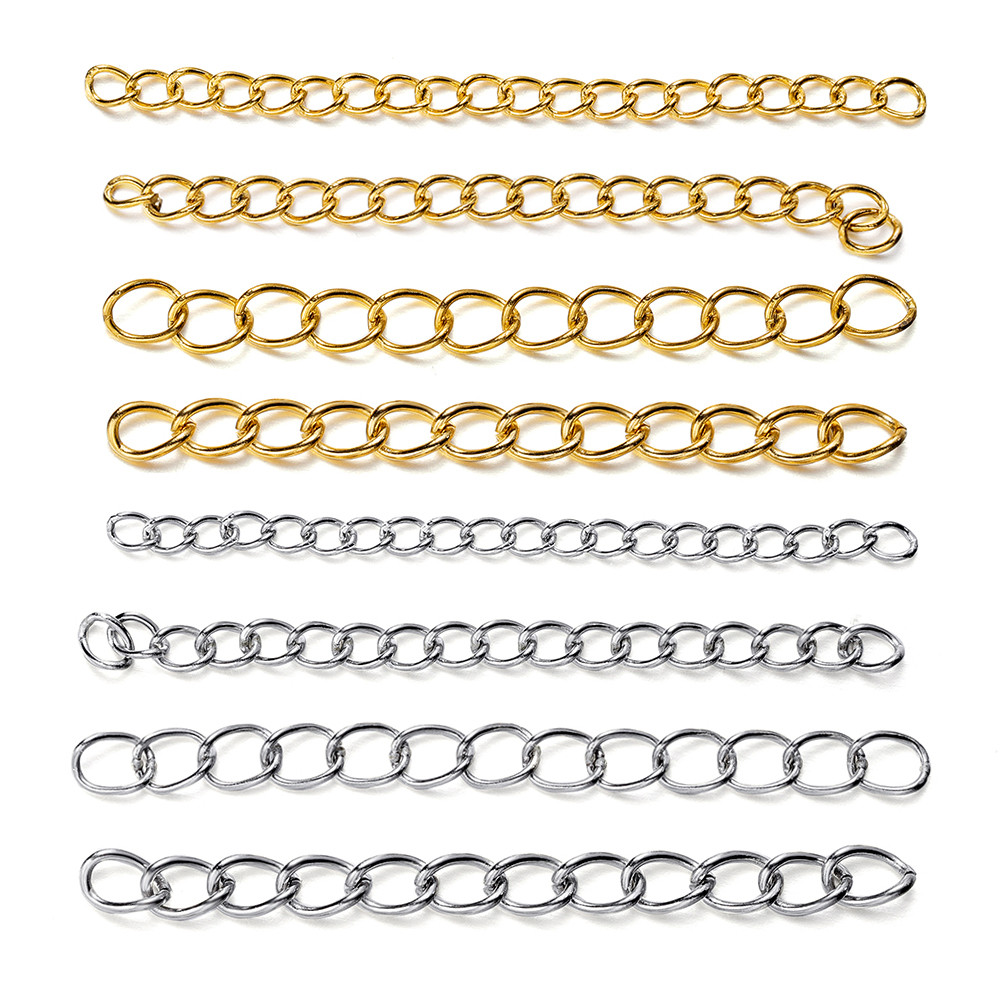 Jual 50pcs Stainless Steel 5cm Welded Extension Chain Gold Necklace ...