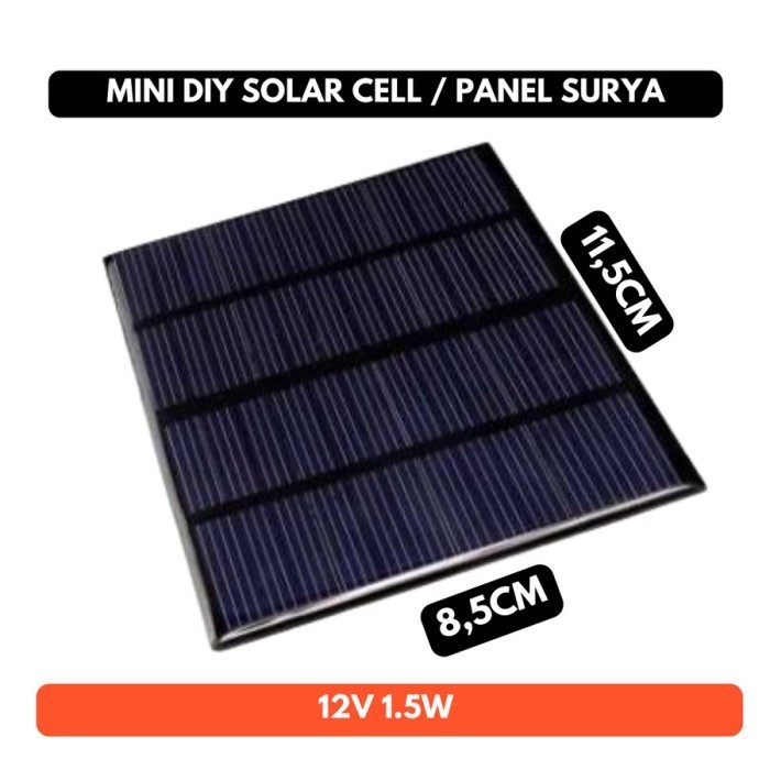 Jual Solar Cell Panel 115x85mm 12v 125mA 1.5W 1,5W Pembangkit Listrik ...