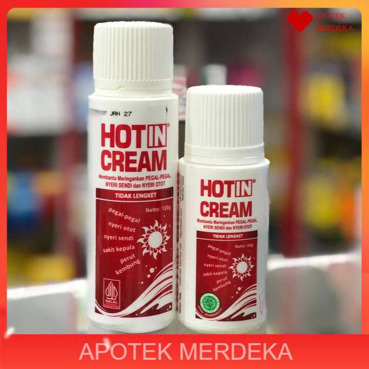 Jual Hot In Cream Kemasan Botol 60 ml & 120 ml Krim Pegal Linu Pija ...