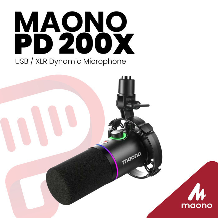 Jual MAONO PD200X USB / XLR Dynamic Microphone | Gaming Podcast PD200 ...
