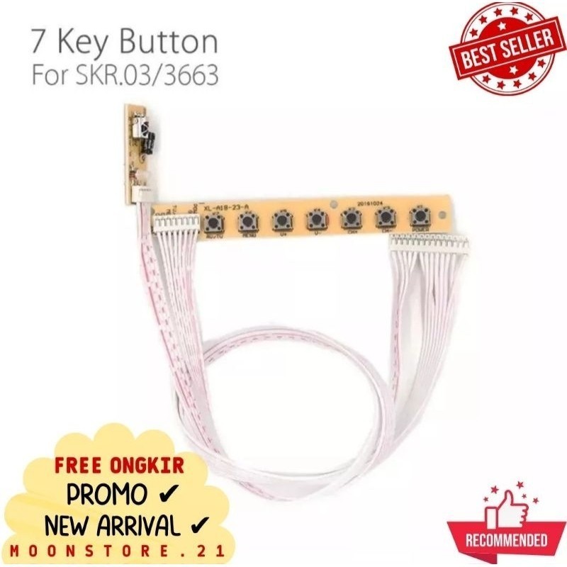 Jual Tombol Menu 7 Key + Sensor Ir + Kabel Untuk Universal Controller ...
