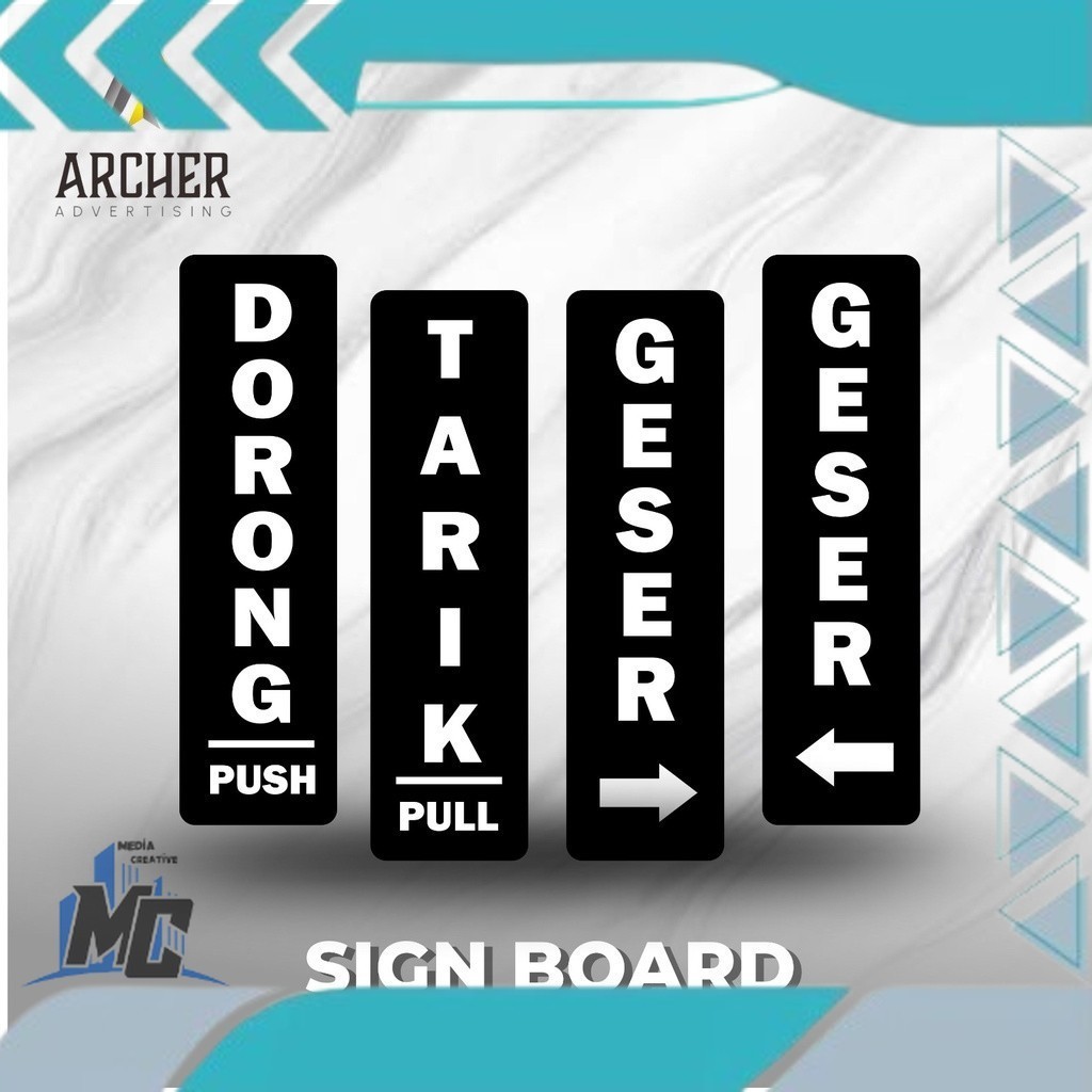 Jual SIGN BOARD PAPAN PENUNJUK PINTU DORONG TARIK SLIDE AKRILIK ACRYLIC ...