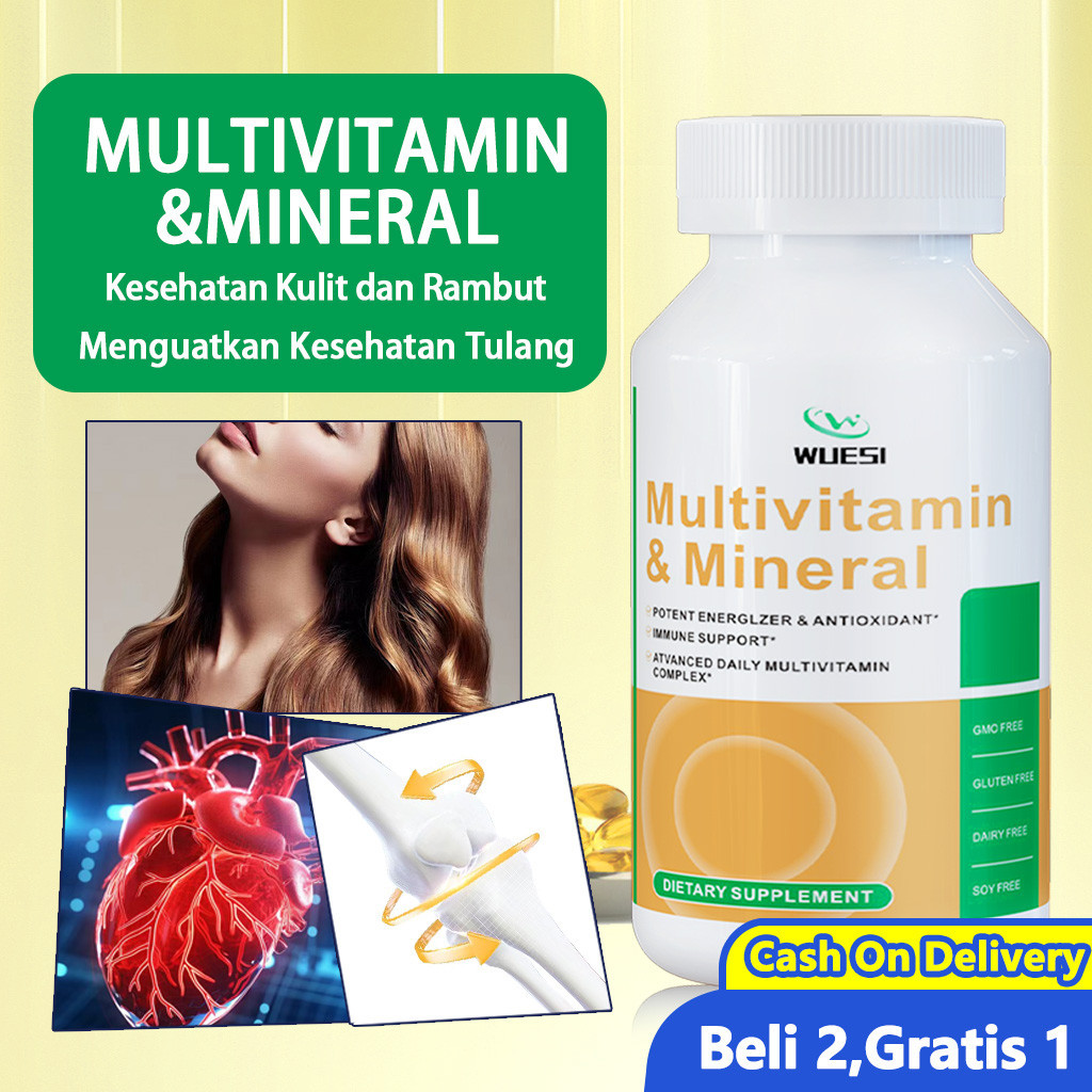 Jual Kapsul Vitamin Mineral Multivitamin, Suplemen Komplit untuk ...