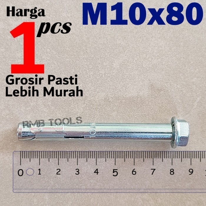Jual Baut Dynabolt M10x80 Putih Dinabolt Tanam Tembok Bracket Set 10 x ...