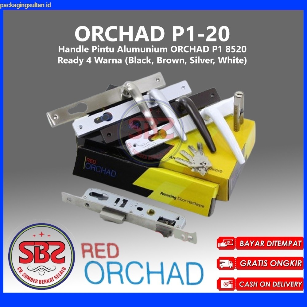 Jual ORCHAD BROWN Kunci Pintu Aluminium Handle Orchad P1 - 20 - Handle ...