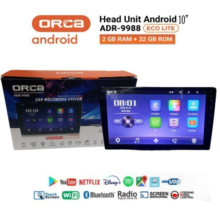 Jual Head Unit TV Android 10″ inch ORCA ADR-9988 HARGA EKONOMIS - Orca ...
