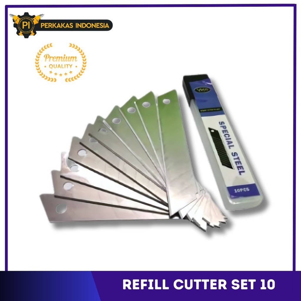 Jual Refill Mata Cutter SET 10 Pcs Isi Ulang Mata Pisau Alat Potong ...
