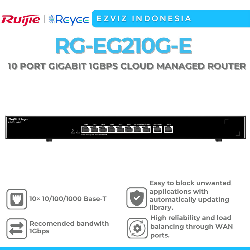 Jual RUIJIE REYEE RG-EG210G-E 10 PORT GIGABIT 1GBPS CLOUD MANAGED ...