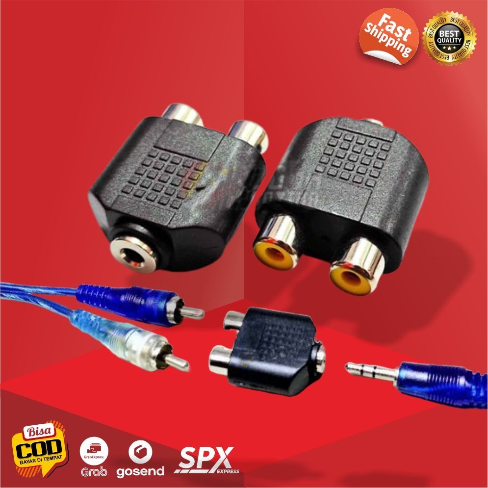 Jual Converter Audio RCA Female to Female 3.5mm Stereo Konverter Jack ...