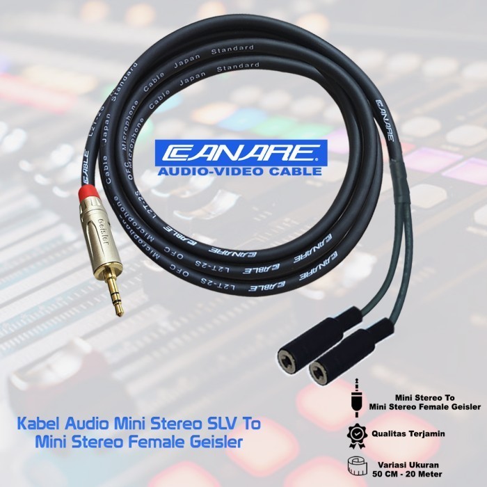 Jual Kabel Audio HP 1x Mini AUX Stereo 3.5 SLV to 2x Mini Stereo Female ...