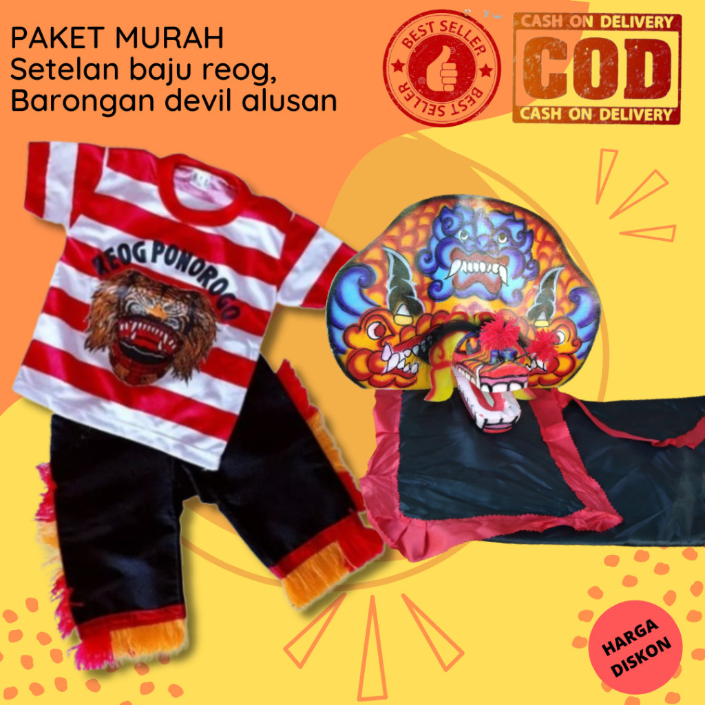 Jual Paket murah set baju reog dan caplokan barongan devil alusan ...