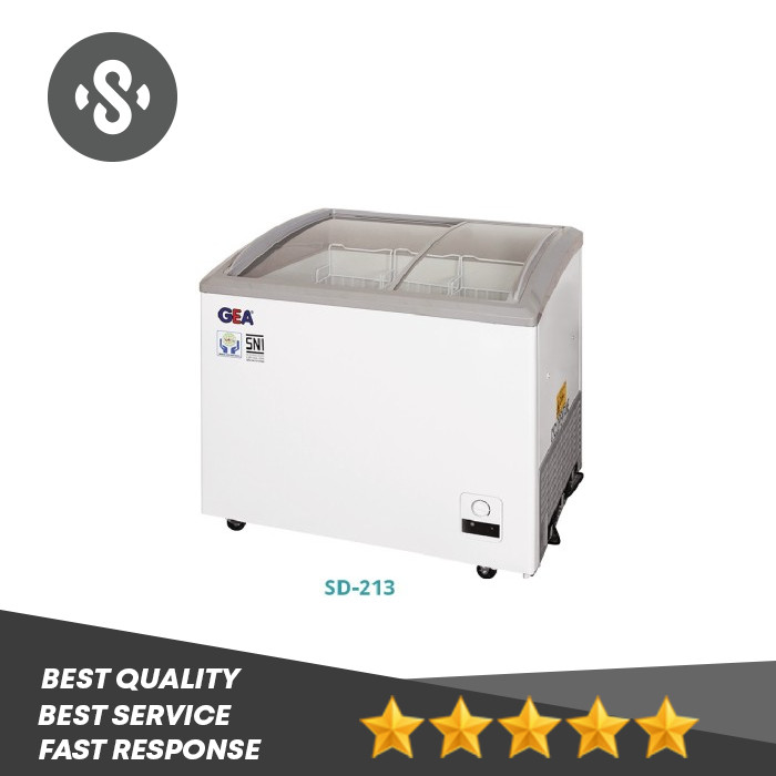 Jual Freezer Sliding Curve Glass Door Gea SD213 / Chest Freezer Gea SD 213 | Shopee Indonesia