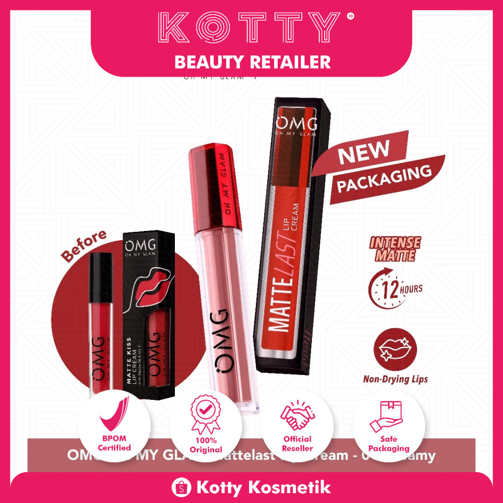 Jual Kotty Kosmetik - OMG Oh My Glam Matte Kiss Lip Cream 3.5g ...