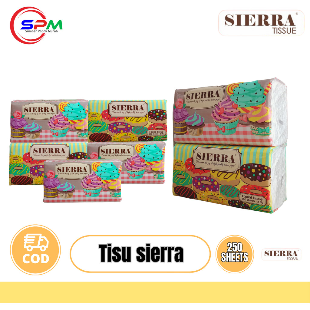 Jual PAKET 4 6 PACKS Sierra Tissue 250 Sheets - Facial Tissue / Tisu ...