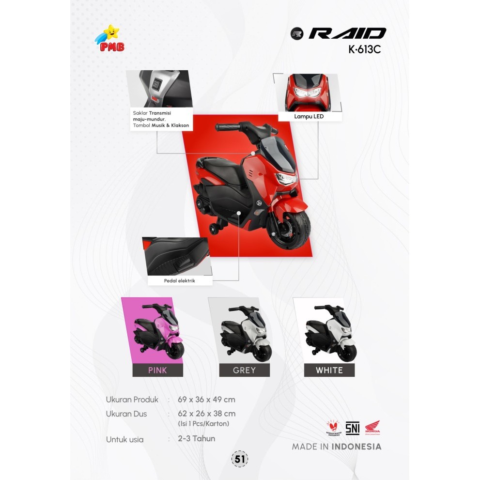 Jual Mainan Motor Anak Pmb NMAX K613 RAID Motor AKI Murah | Shopee ...