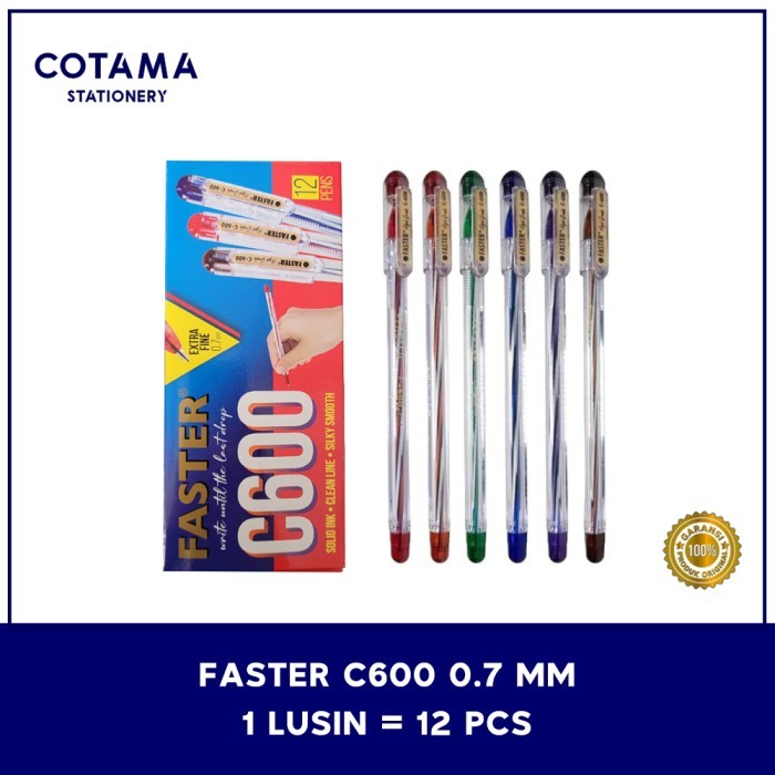 Jual Pulpen Faster C600 Extra Fine 0.7 mm - 1 lusin isi 12 pcs | Shopee ...