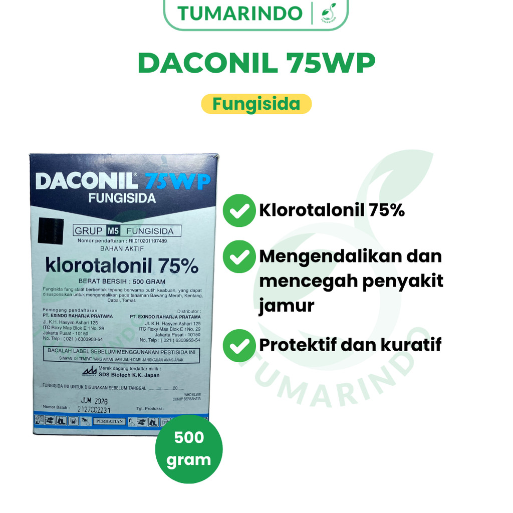 Jual Daconil 75wp 500gram Fungisida Pencegah Dan Mengendalikan Jamur ...