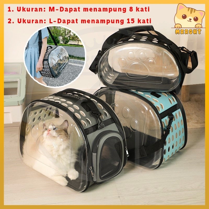 Jual kucing Pet Carrier kucing Tas Transparan Portabel Tas Kucing Lipat ...