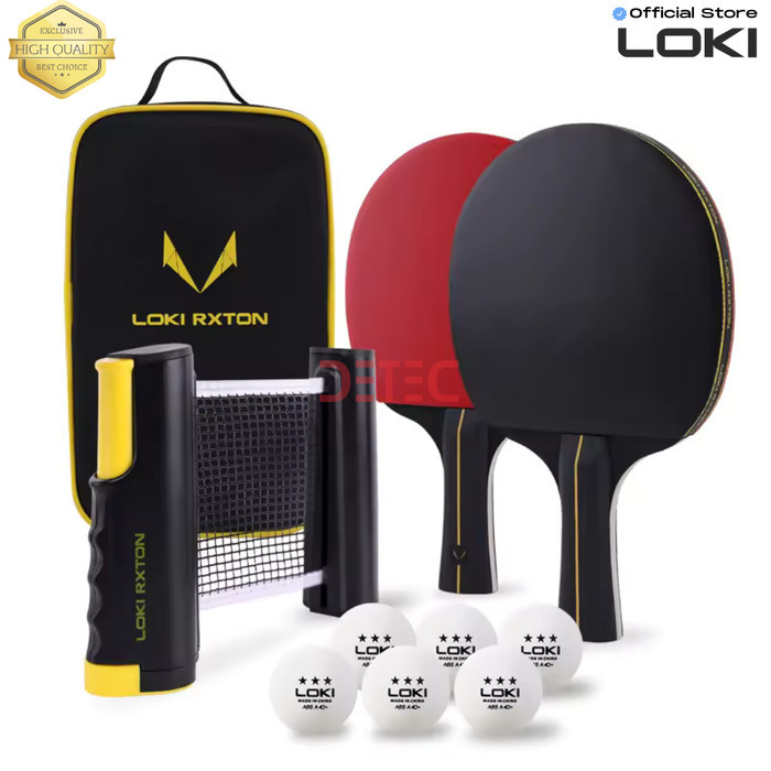 Jual LOKI SET 2R6B1N - 2 raket 6 bola 1 net Pingpong bat - Tenis Meja Raket | Shopee Indonesia