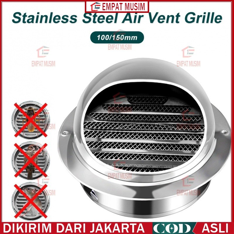 Jual 100mm 4inch Vent Ducting Ventilation Exhaust Grille Cover Grill ...