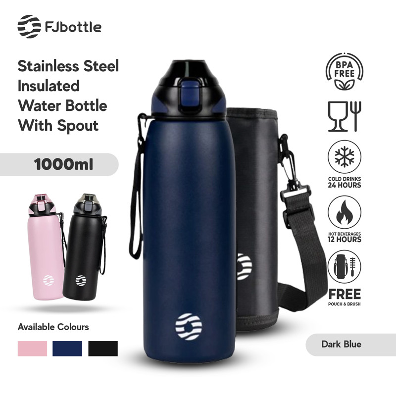 Jual FJbottle - Botol Minum Olahraga Stainless Steel 1 Liter Double ...