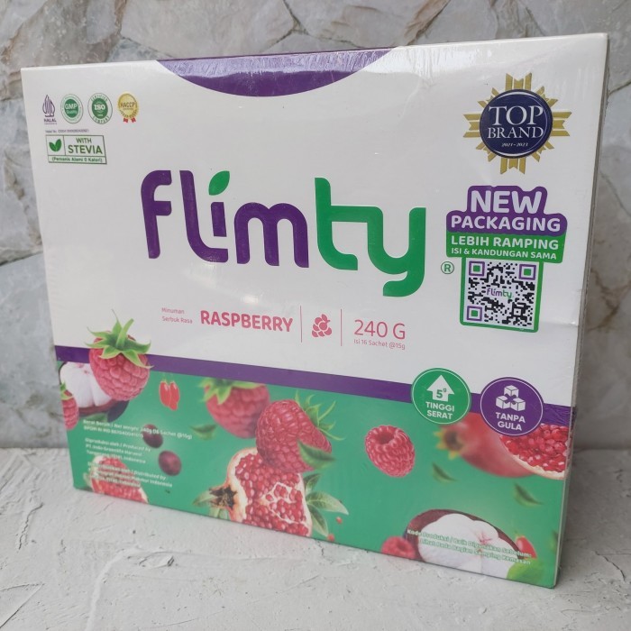 Jual Flimty Fiber Raspberry 1 Box 240 Gram isi 16 sachet | Shopee Indonesia