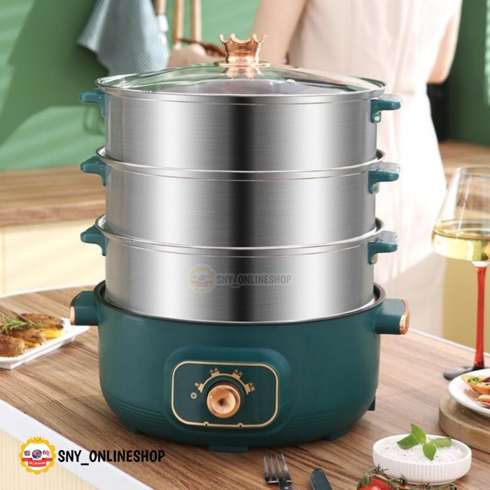 Jual Pengukus Listrik 32cm 3 Susun Steamer Listrik 5L Liter Electric ...