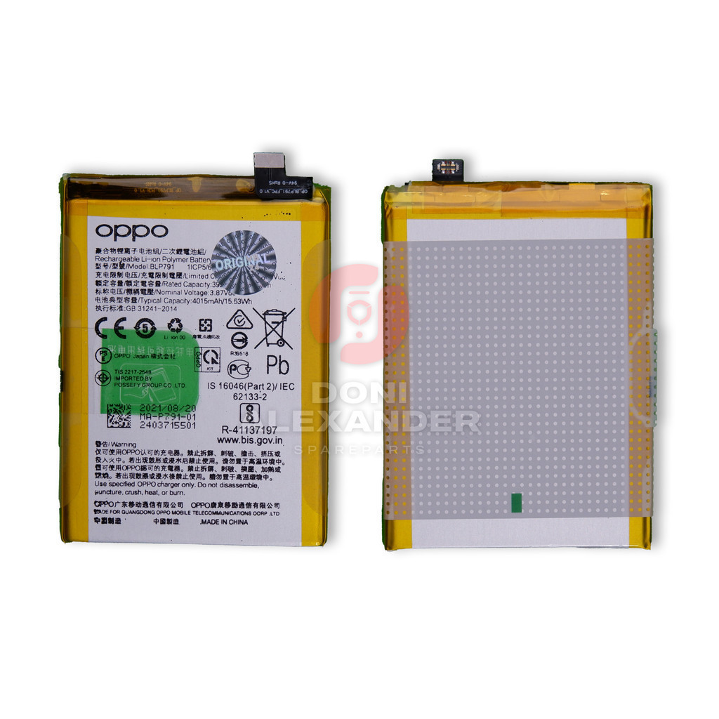 Jual BATERAI BATRE OPPO RENO 4 BLP-791 BLP791 ORIGINAL | Shopee Indonesia