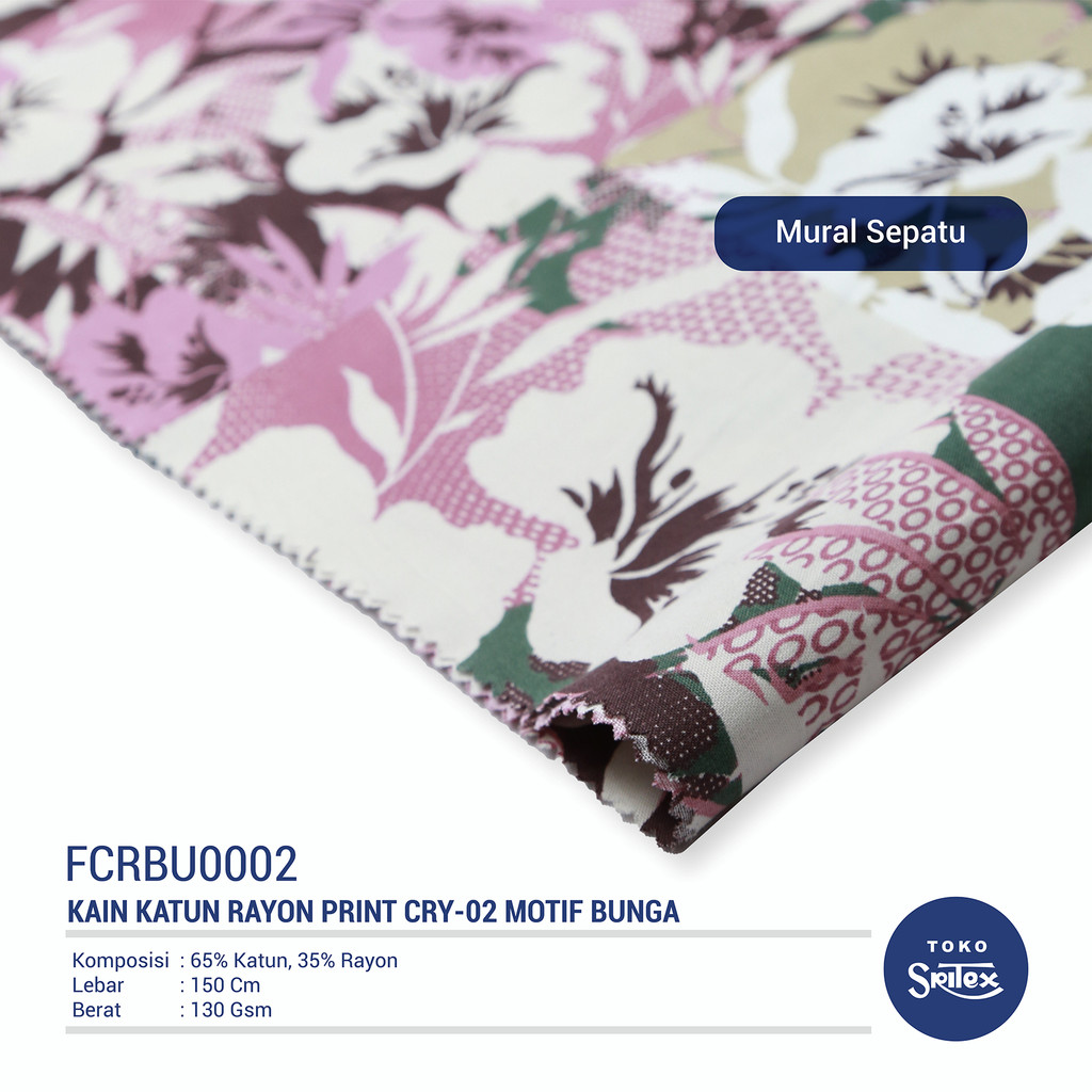 Jual Toko Sritex Kain Katun Rayon Print Mural Bunga Sepatu Premium ...