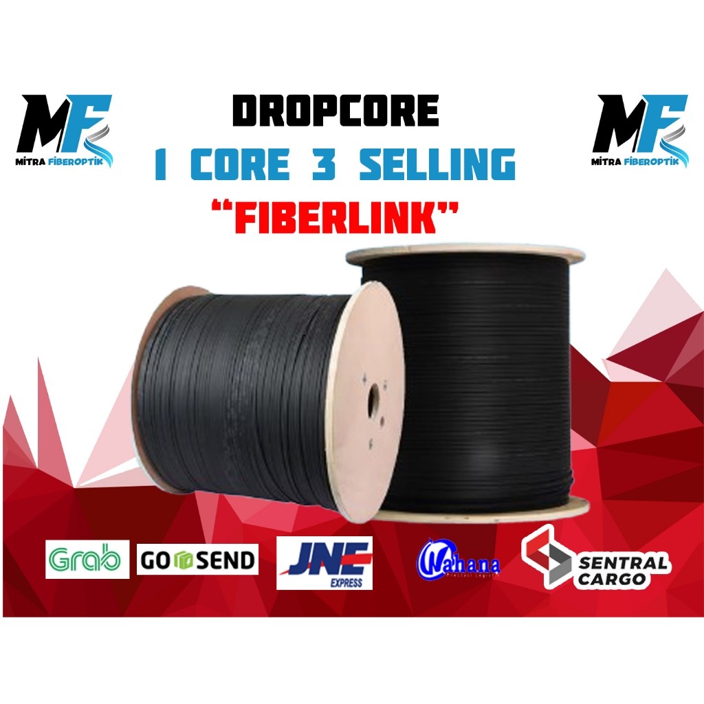 Jual KABEL DROPCORE KABEL FO FIBERLINK 1 CORE 3 SELING 1000m merk ...