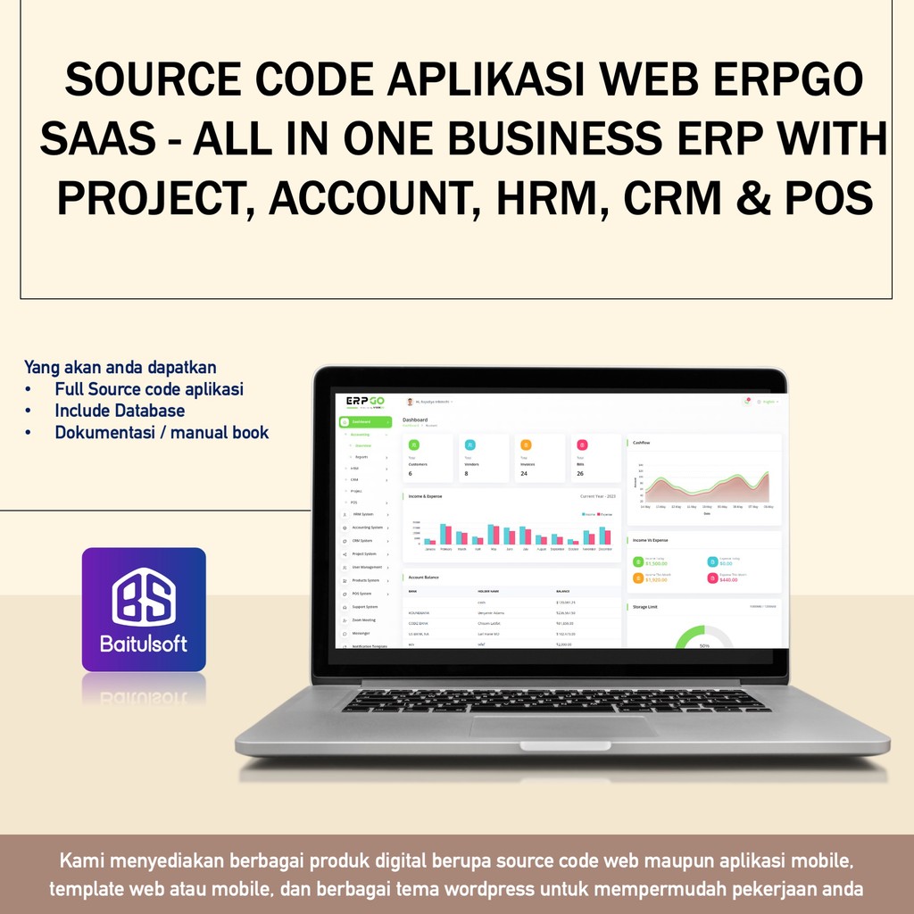 Jual SOURCE CODE APLIKASI WEB ERPGO SAAS - ALL IN ONE BUSINESS ERP WITH PROJECT, ACCOUNT, HRM ...