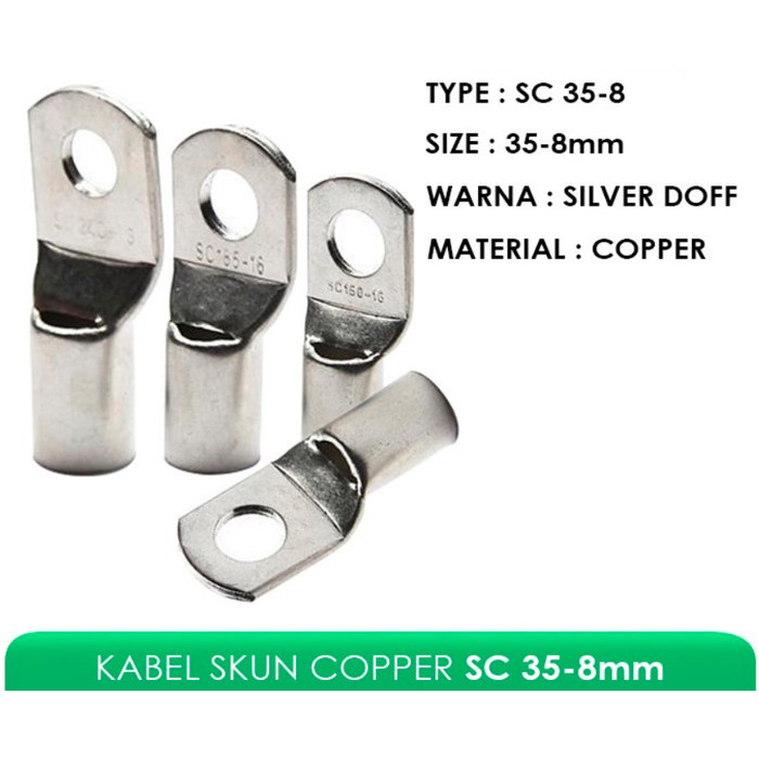 Jual Isi 10 Pcs Skun 35-8 Kabel Ring SC 35 8mm Konektor Terminal Kabel Listrik Cable Lug ...