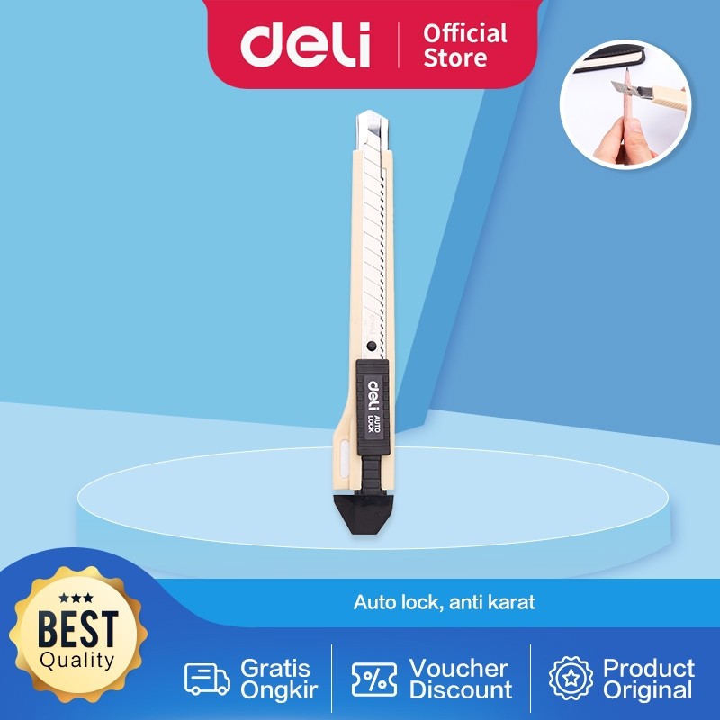 Jual DELI Cutter kecil small cutter mini cuter cutting knife sk5 ...