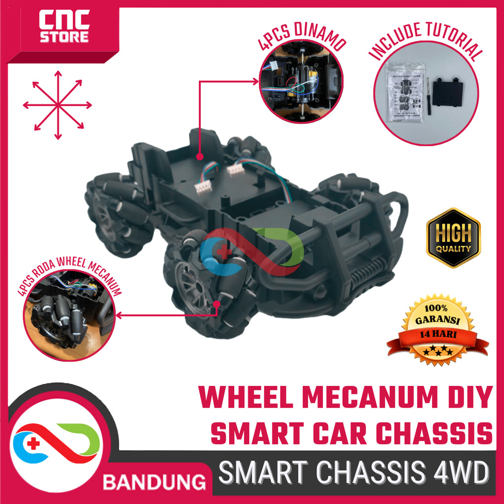 Jual Smart Car Chassis Robot 4WD Wheel Mecanum DIY – Chassis Robot 4 ...