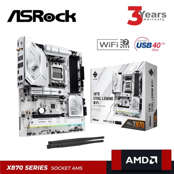Jual ASROCK X870 Steel Legend WiFi | Motherboard AMD X870 AM5 DDR5 ATX ...