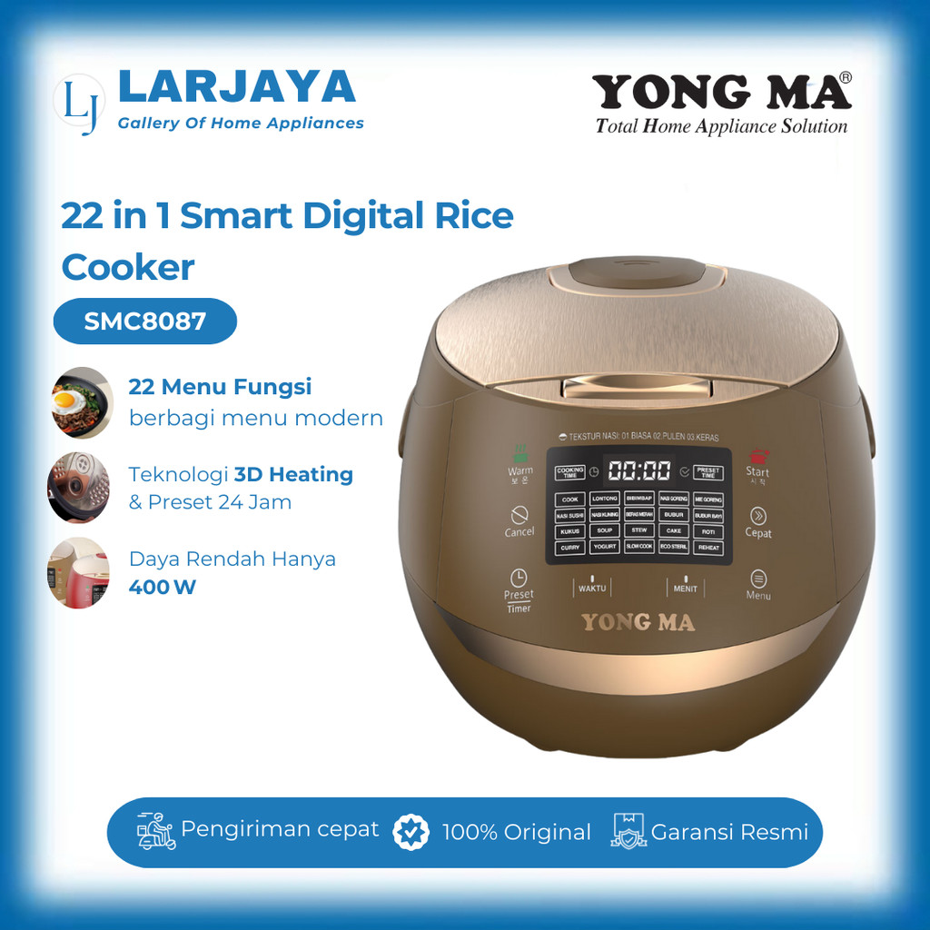 Jual Yong Ma Digital Rice Cooker/Magic Com 2 Liter SMC-8087 Inner Pot ...