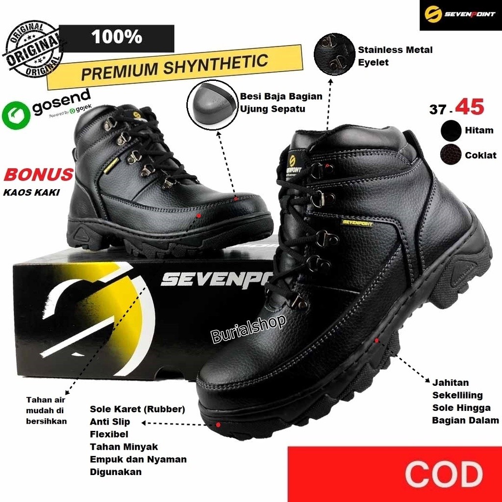 Jual Promo Sepatu Safety Boots Pria Wanita Original Sevenpoint Ujung ...