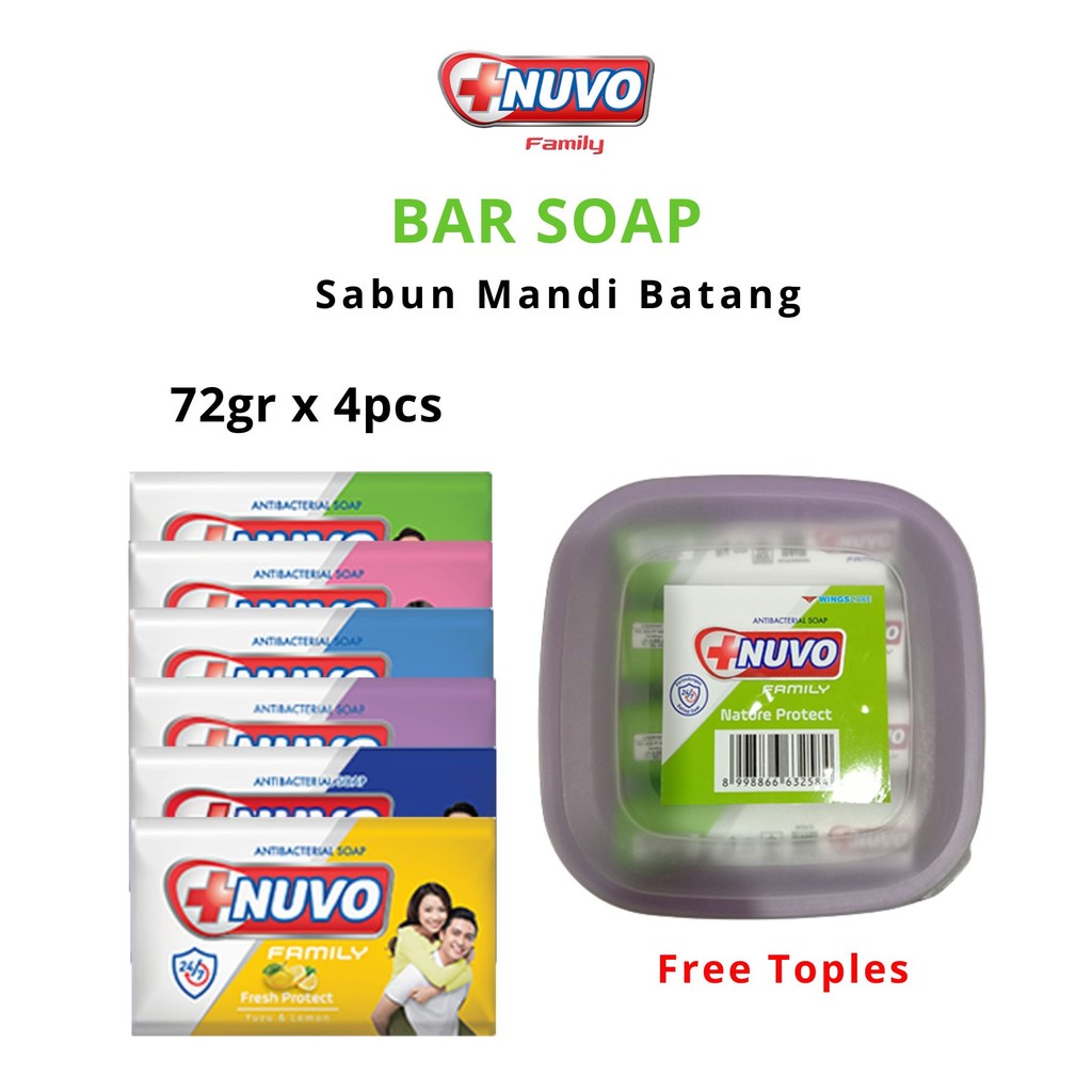 Jual Nuvo Family Sabun Mandi Batang 72gr x 4Pcs - Sabun Mandi isi 4 ...