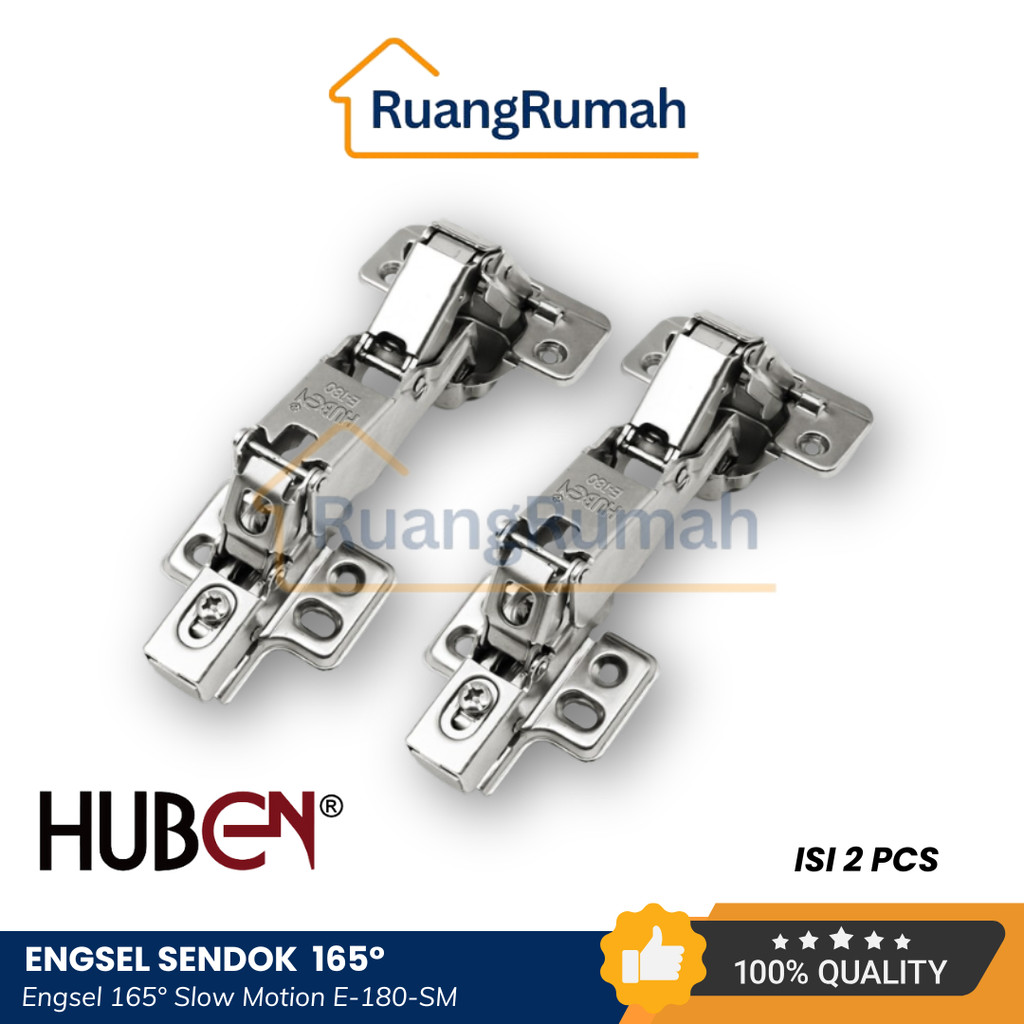 Jual (1 Pasang) HUBEN Engsel Sendok 180 Sudut Slow Motion 165 E-180-SM ...